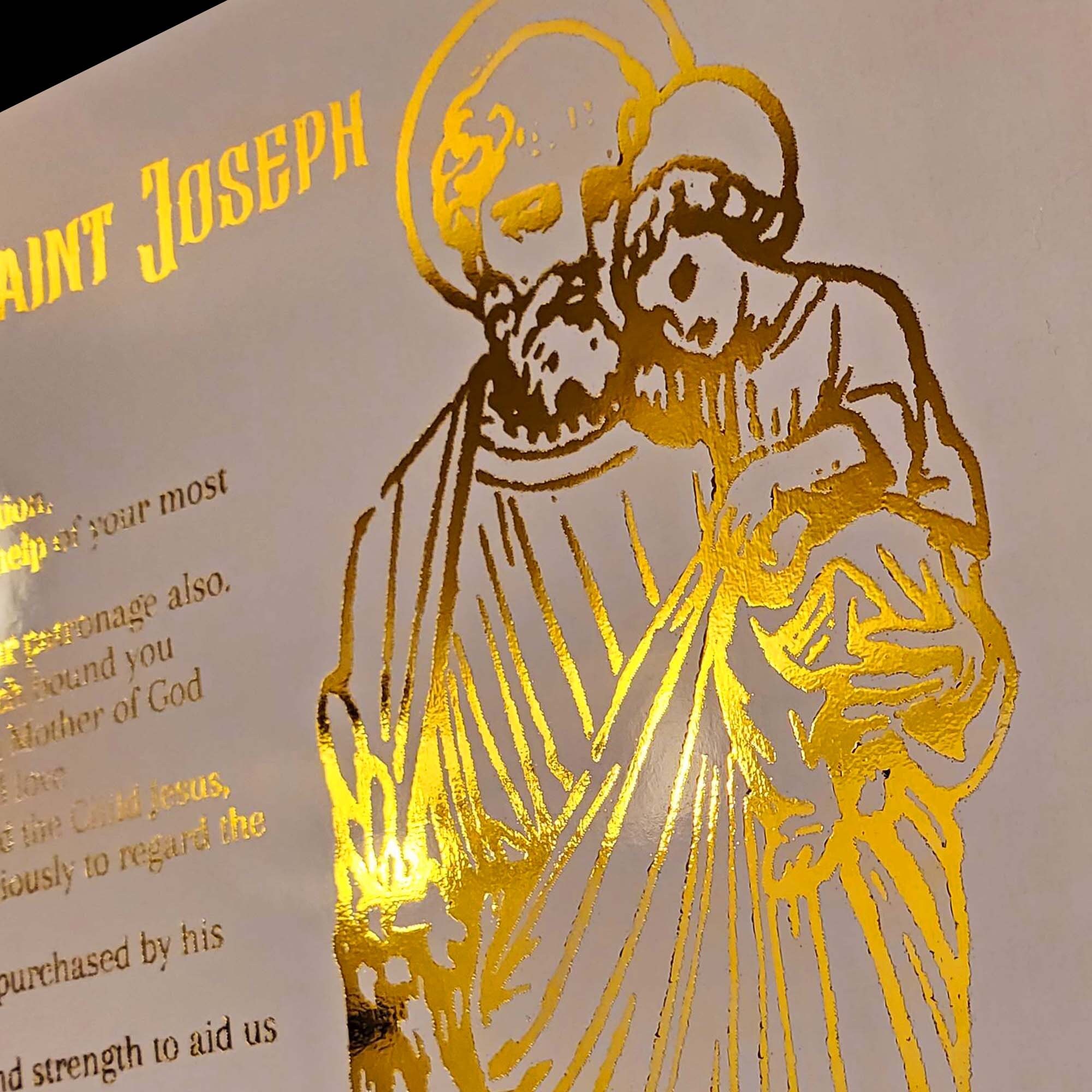 Prayer to St. Joseph - 8x10in Real Gold Foil Art Print, Foster Father ...