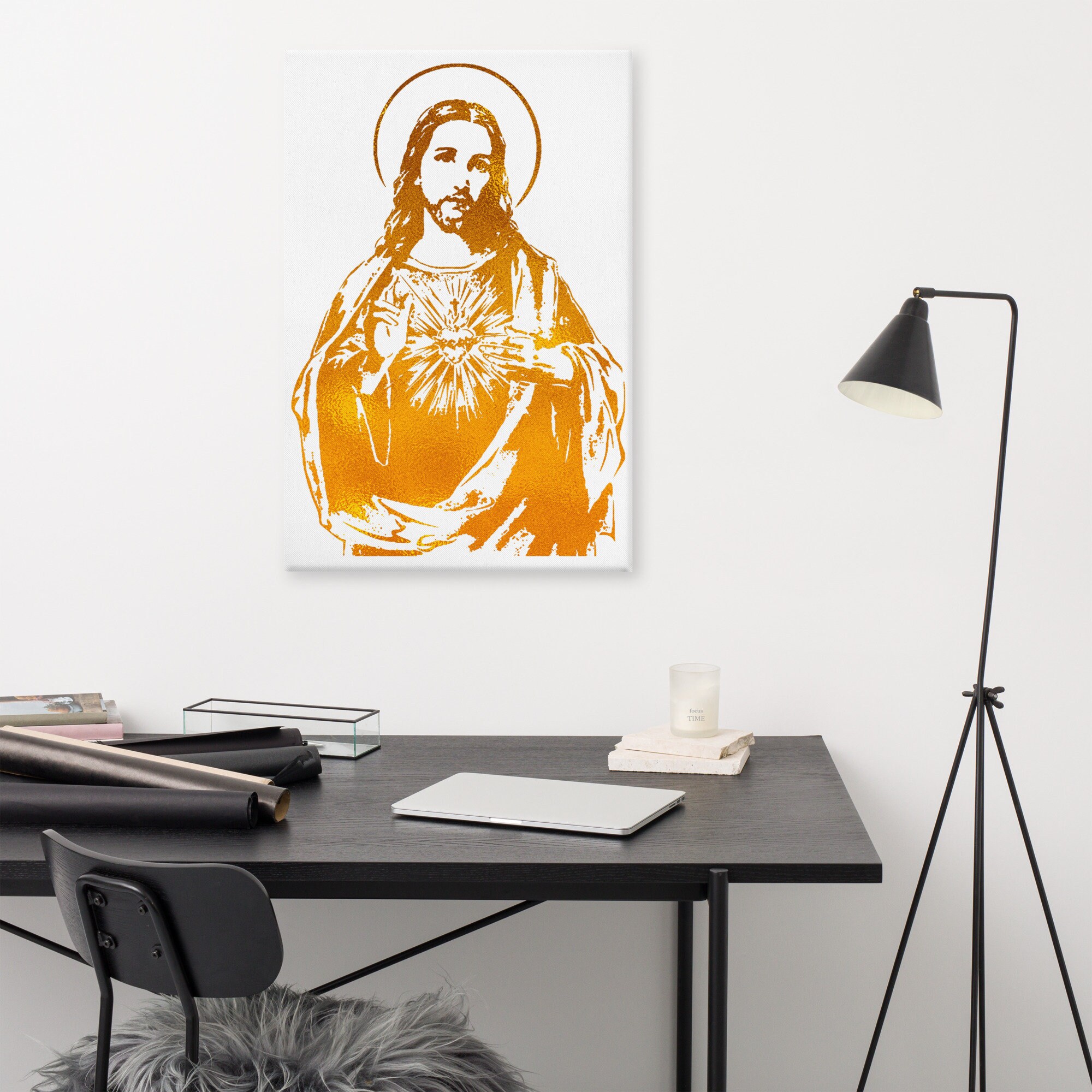 Sacred Heart of Jesus Divine Mercy Color Canvas Artwork - Etsy