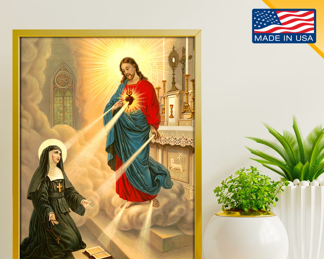 St Margaret Mary Alacoque - Canvas Print - USA Made, Sacred Heart of ...
