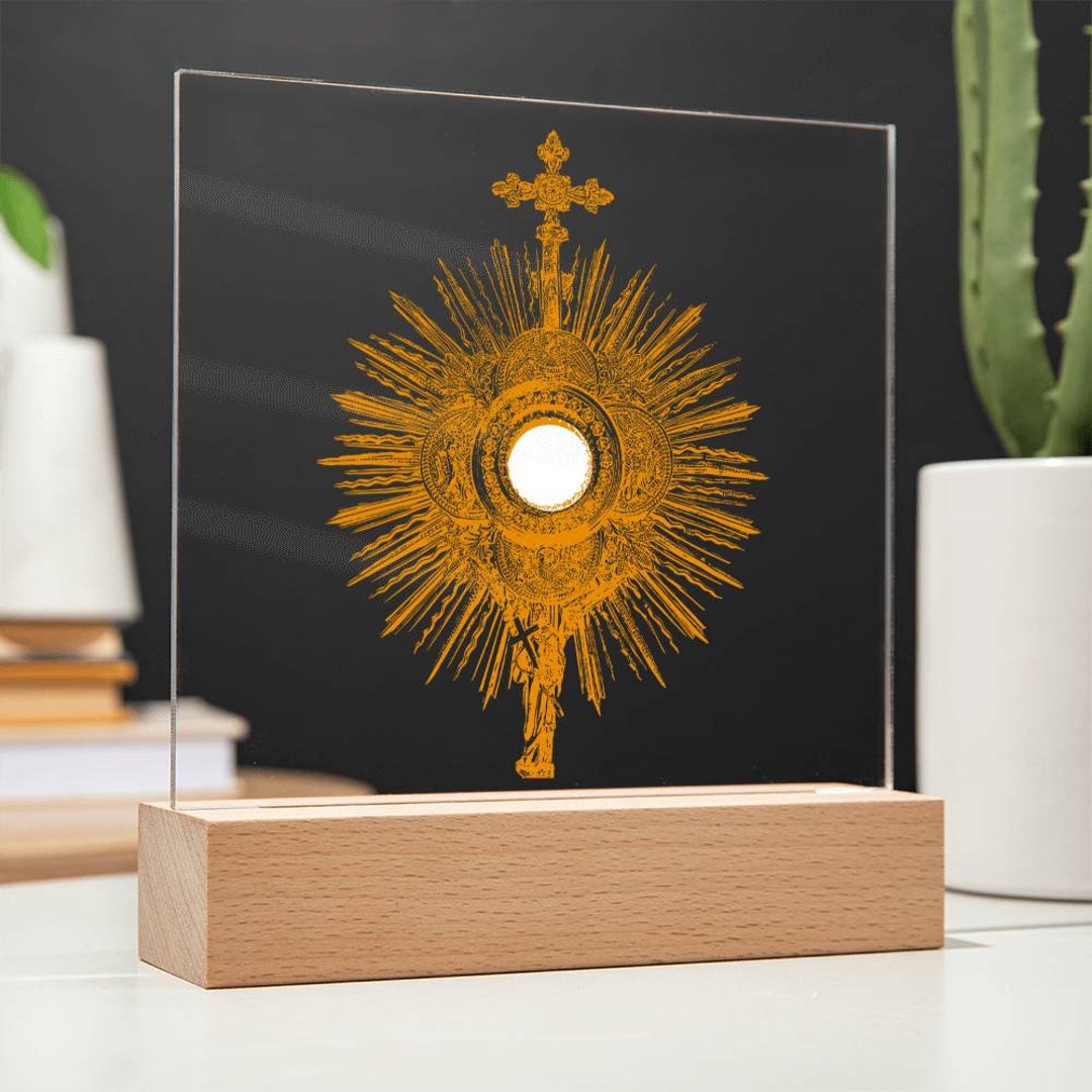 Holy Eucharist Blessed Sacrament Art Mini Monstrance Traditional Roman ...