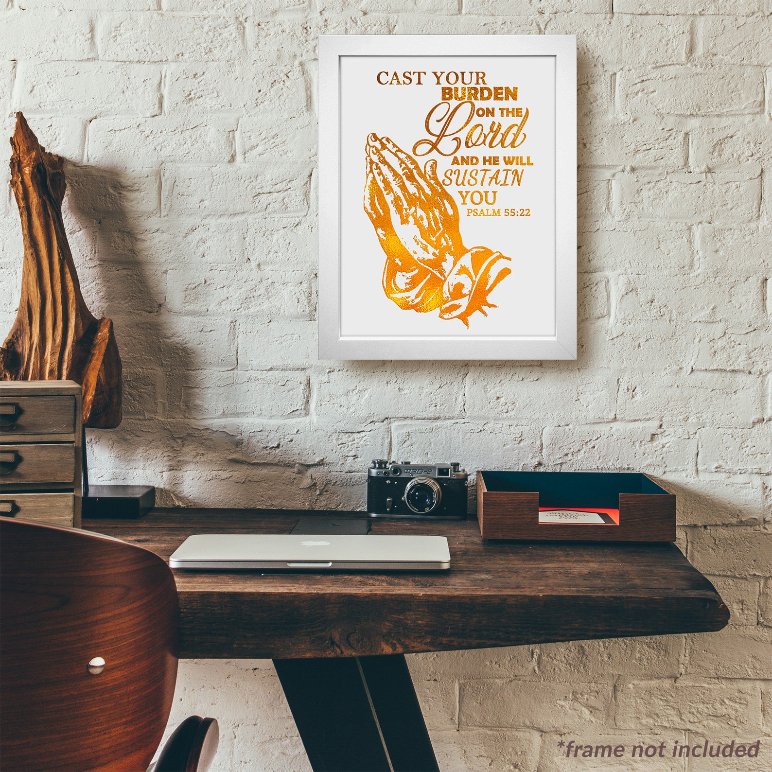 Cast Your Burden on the LORD Psalm 55:22 - 8x10 in Handmade Gold Foil ...