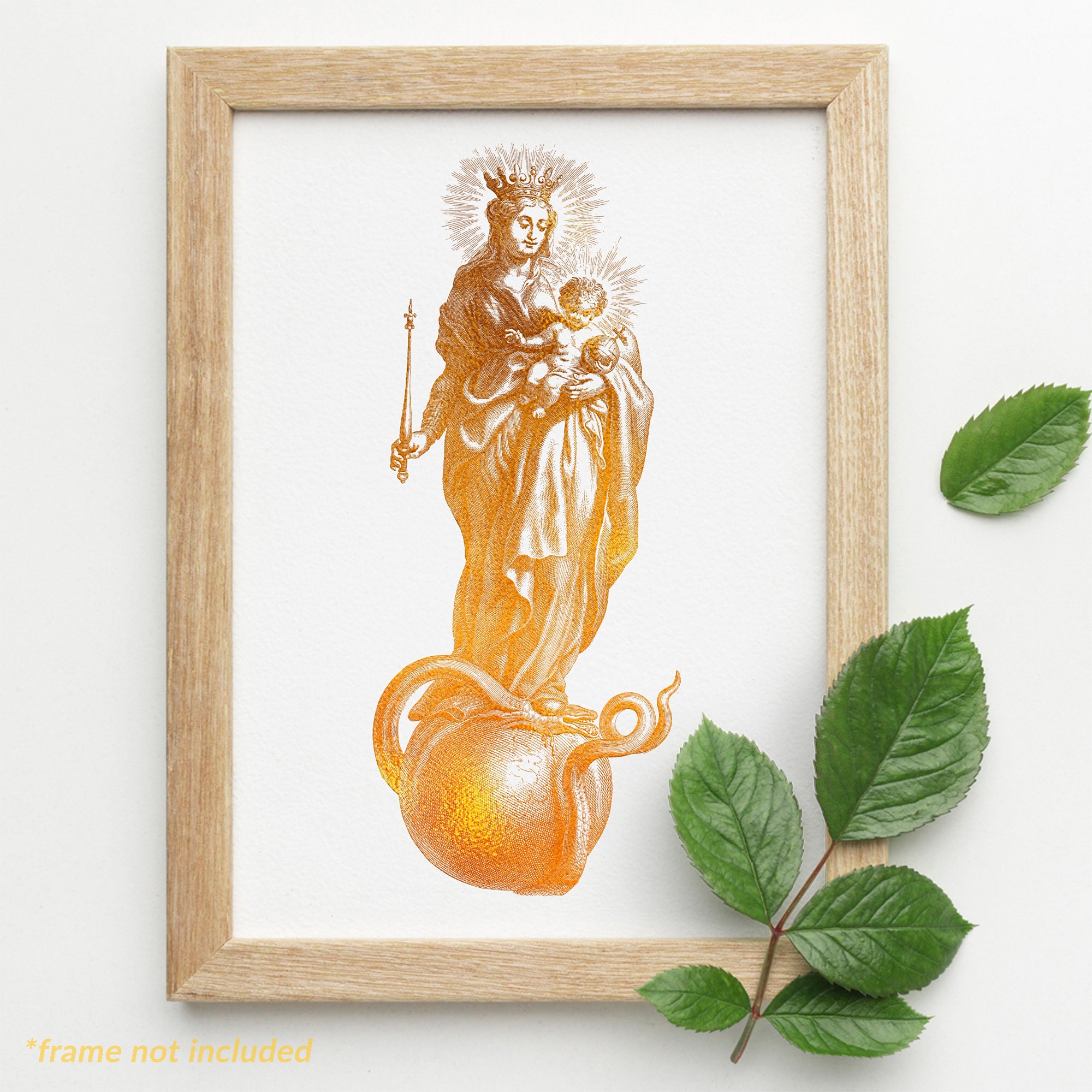 Holy Virgin Mary With Child Jesus Mother of God 8x10in | Etsy