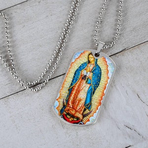 Our Lady of Guadalupe - Dog Tag Pendant Necklace With Ball Chain ...