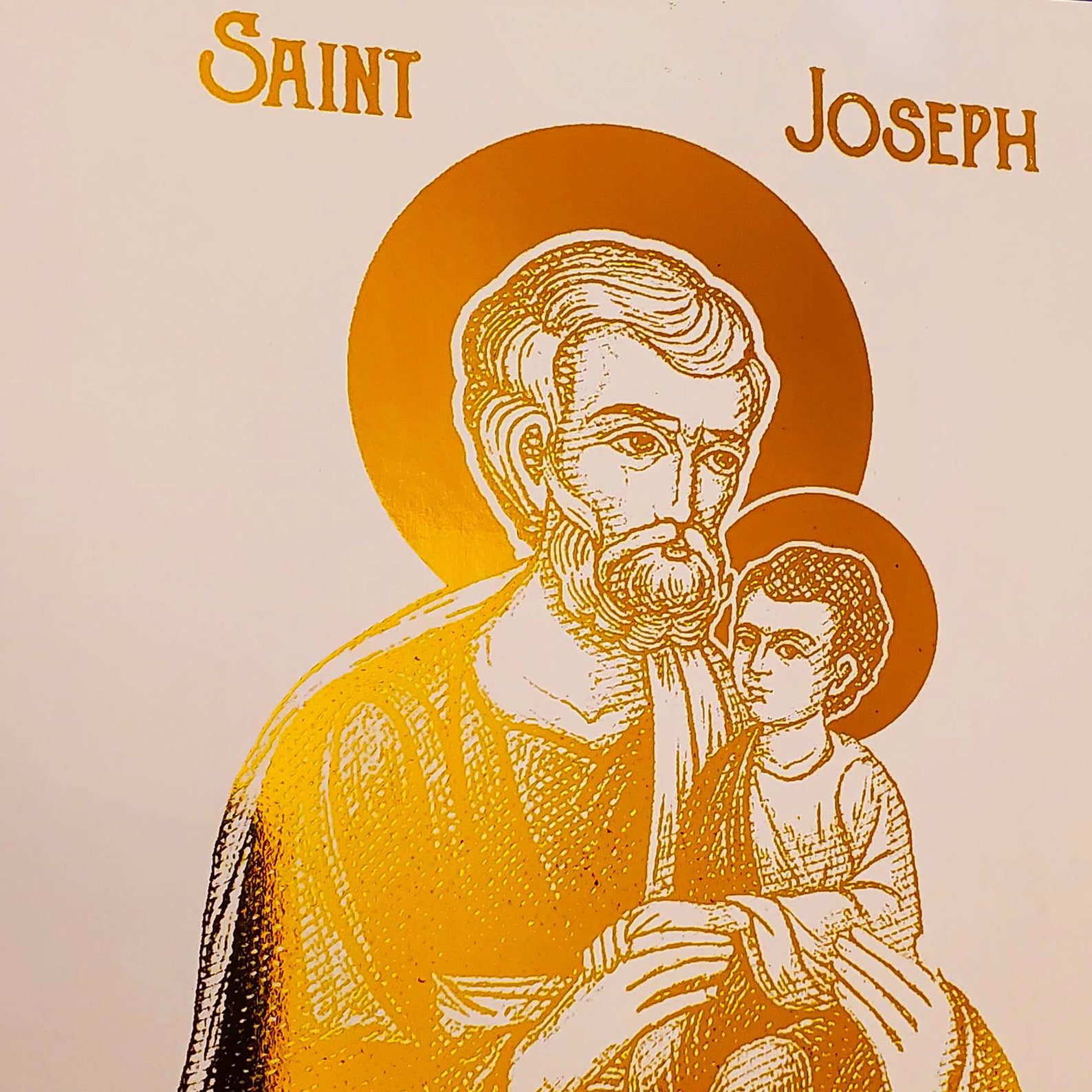 Saint Joseph Icon 8x10 in Real Gold Foil Print Inspirational - Etsy