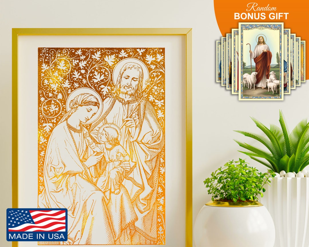 Holy Family - Jesus Mary Saint Joseph - 8x10 in Gold Foil Art Prints ...