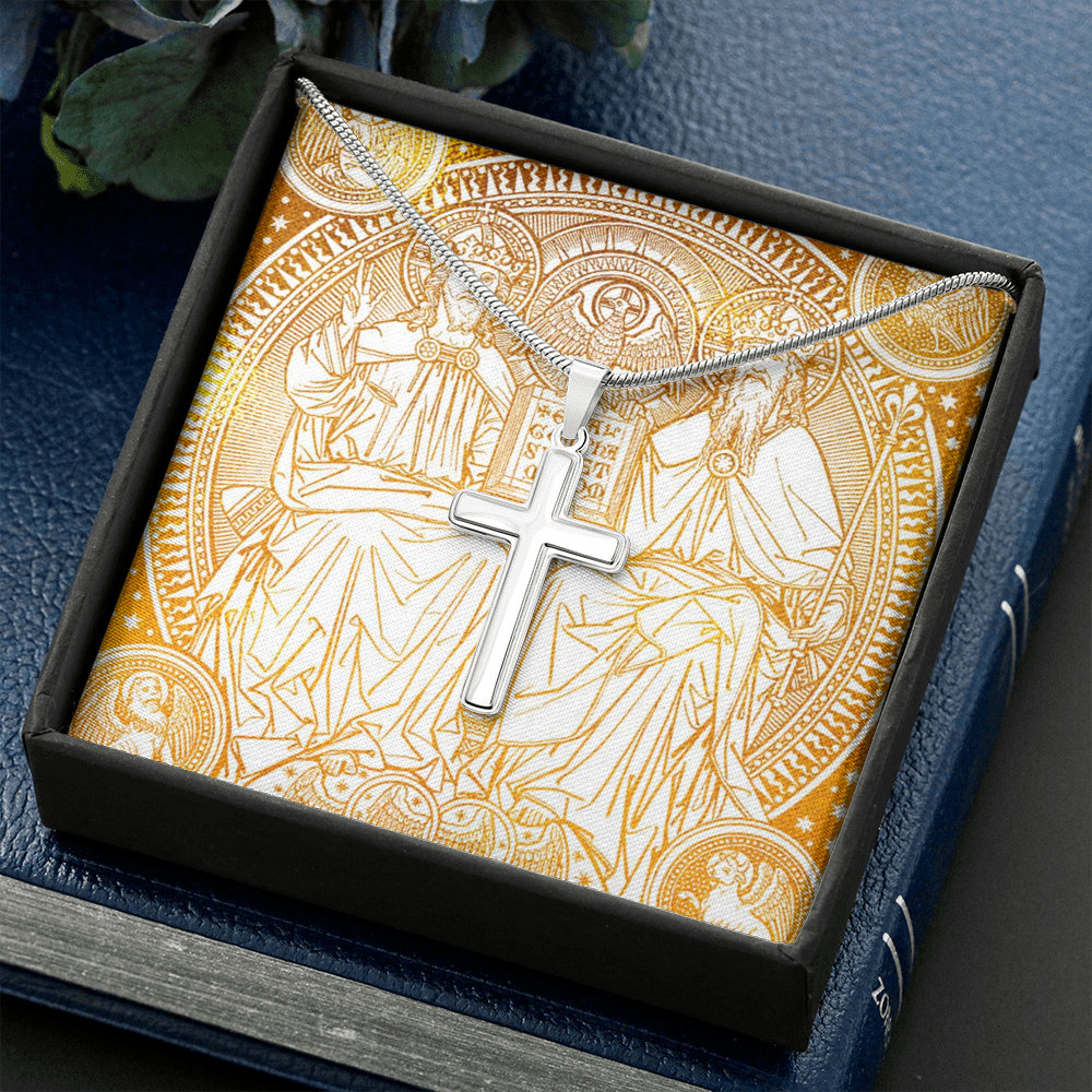 Cross Necklace With Holy Trinity God the Father the Son and | Etsy