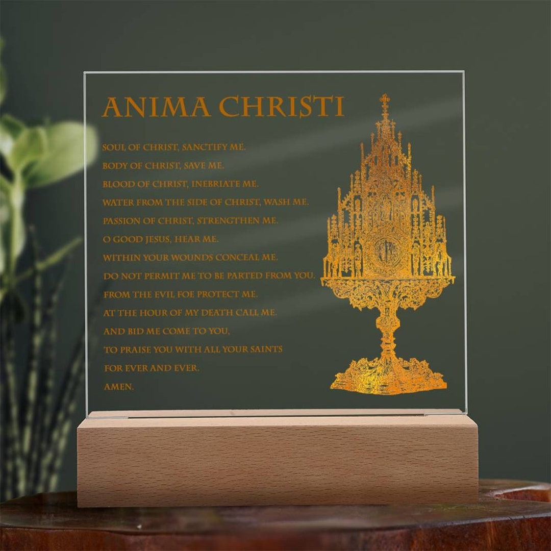 Anima Christi Prayer Eucharist Ostensorium Monstrance - Acrylic Plaque ...