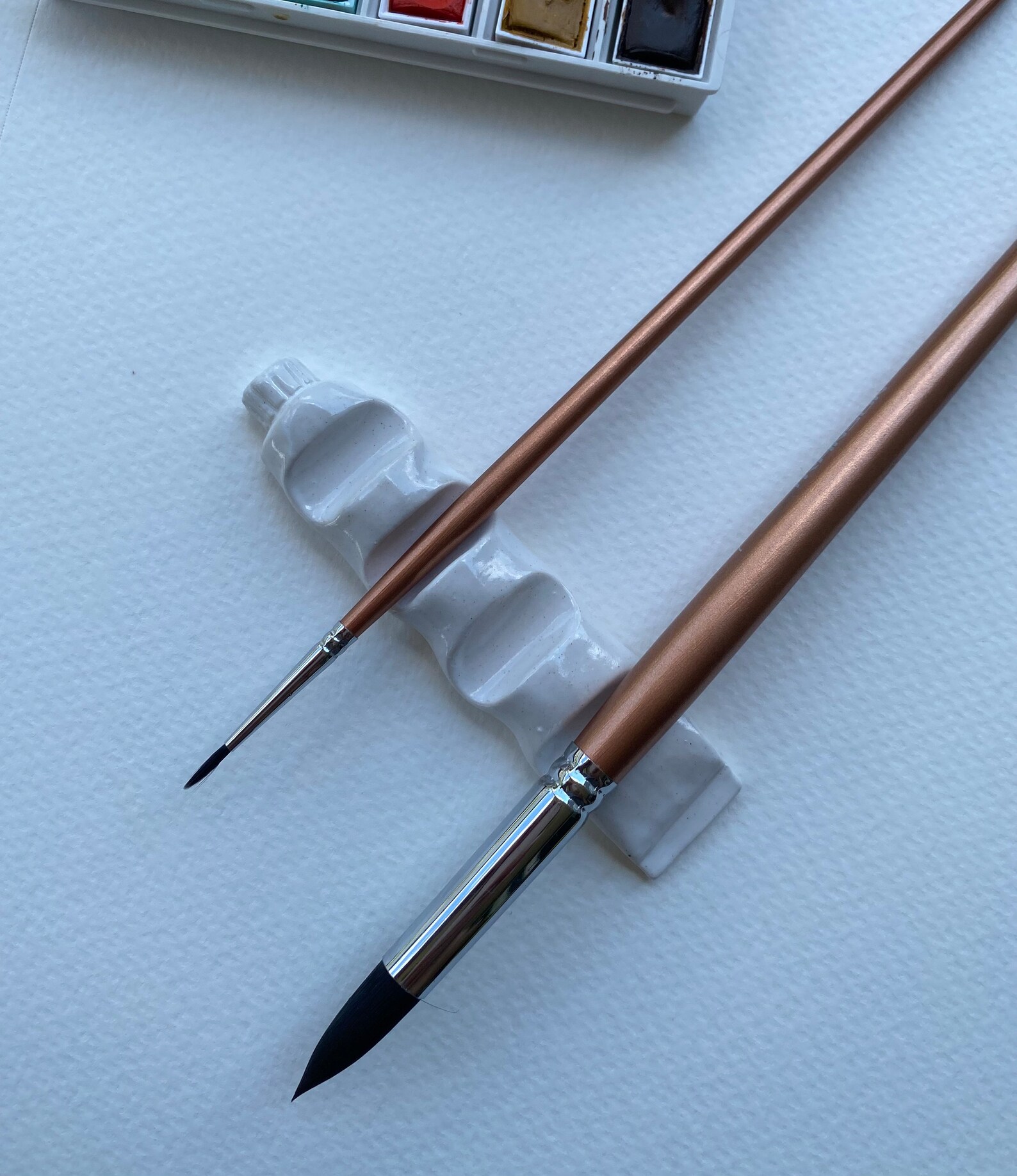 Paintbrush Rest. Ceramic Stand/holder for 4 Paintbrushes. White, in ...