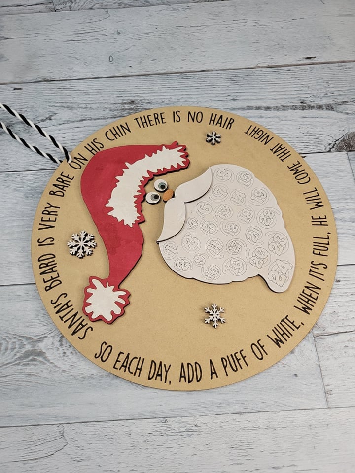 Santa's Beard Advent Calendar SVG File Holiday Spirit - Etsy