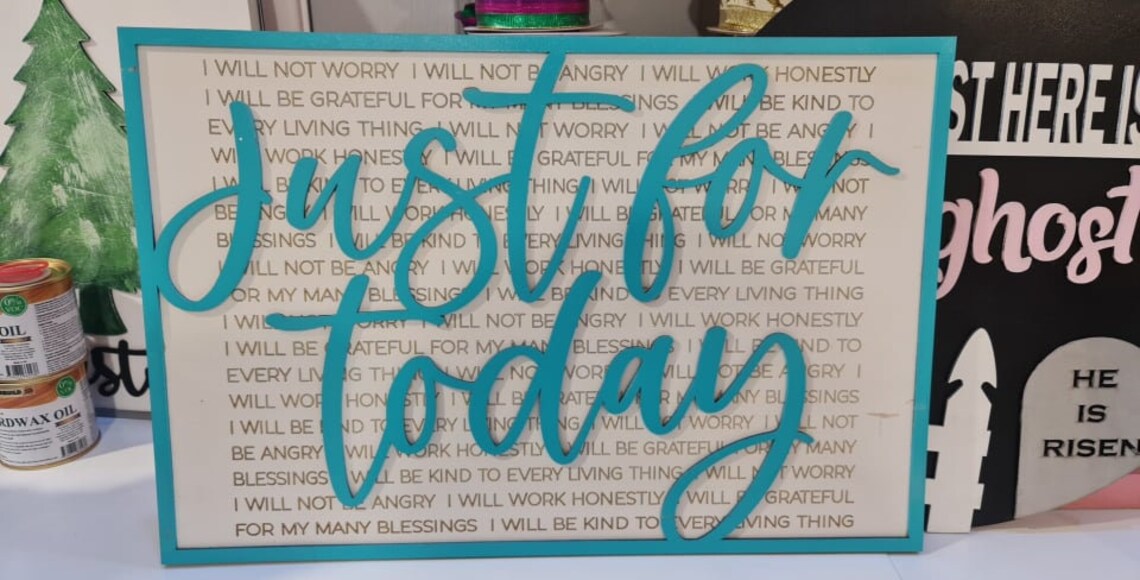 Just for Today SVG Laser Ready Glowforge File Reiki Signs - Etsy