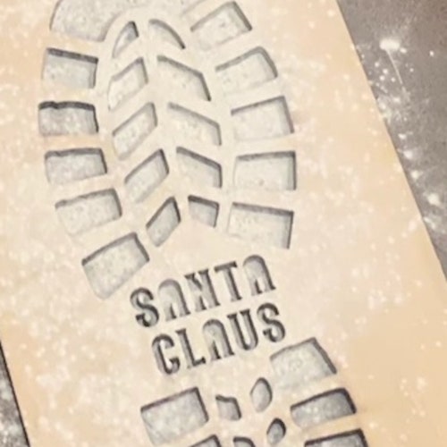 Santa Boot Print Stencil SVG File Holiday Spirit Magic of - Etsy