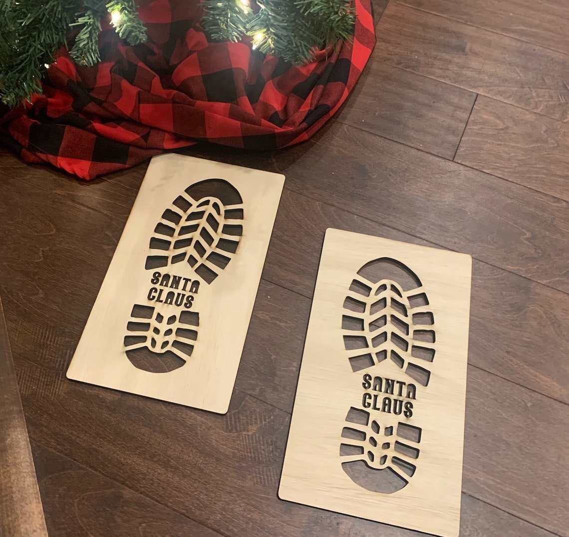 Santa Boot Print Stencil SVG File Holiday Spirit Magic of - Etsy