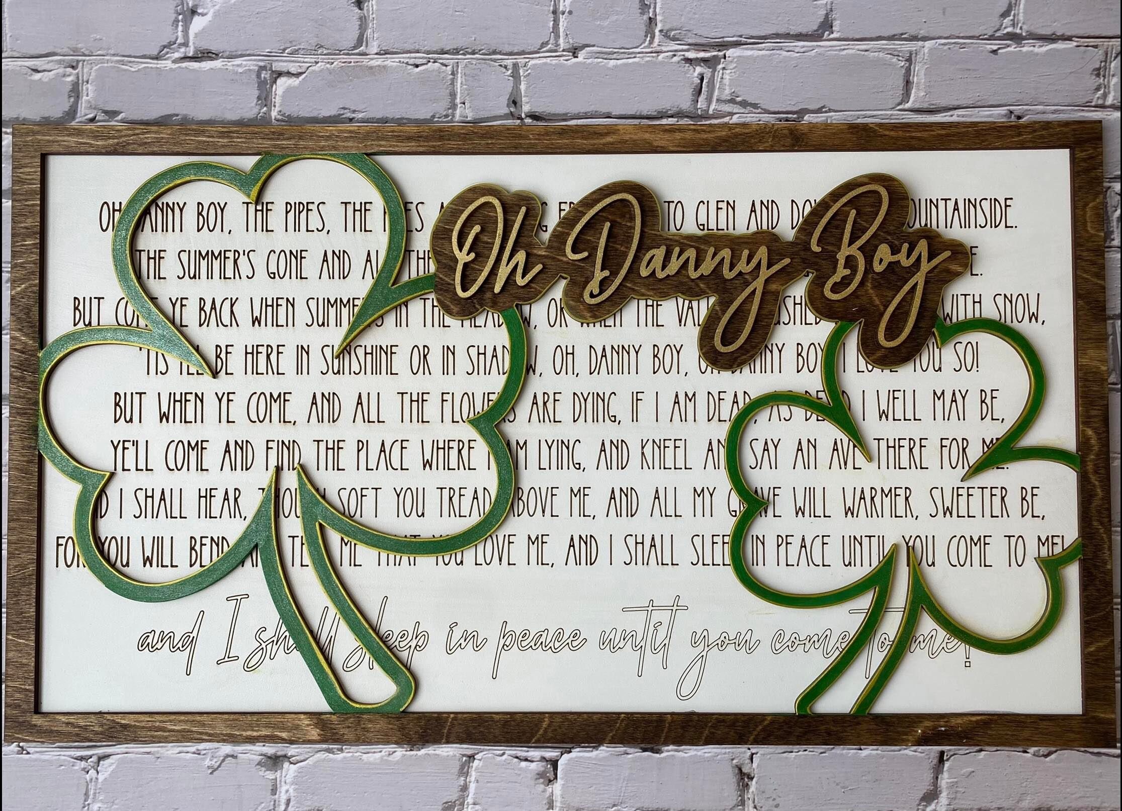 Oh Danny Boy Laser Ready SVG File Irish Song Festive and Fun - Etsy