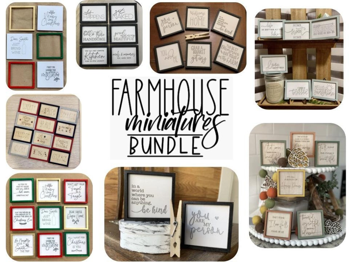 Farmhouse Miniature SVG Laser Ready File BUNDLE 45 Designs All in One ...