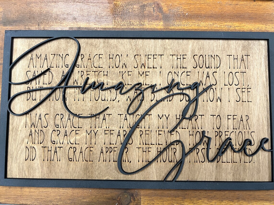Amazing Grace SVG Digital File GLOWFORGE Laser Ready - Etsy
