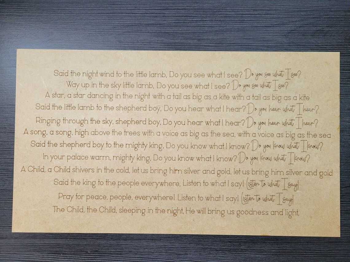 Do You Hear What I Hear Christmas Carol SVG Laser Ready File - Etsy