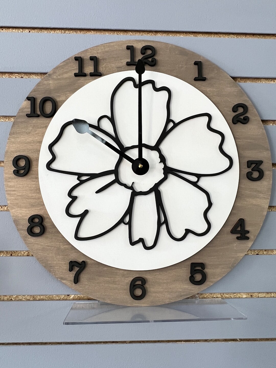 Clock SVG Digital FILE Wildflower (large Laser File) Laser Cut Wood ...