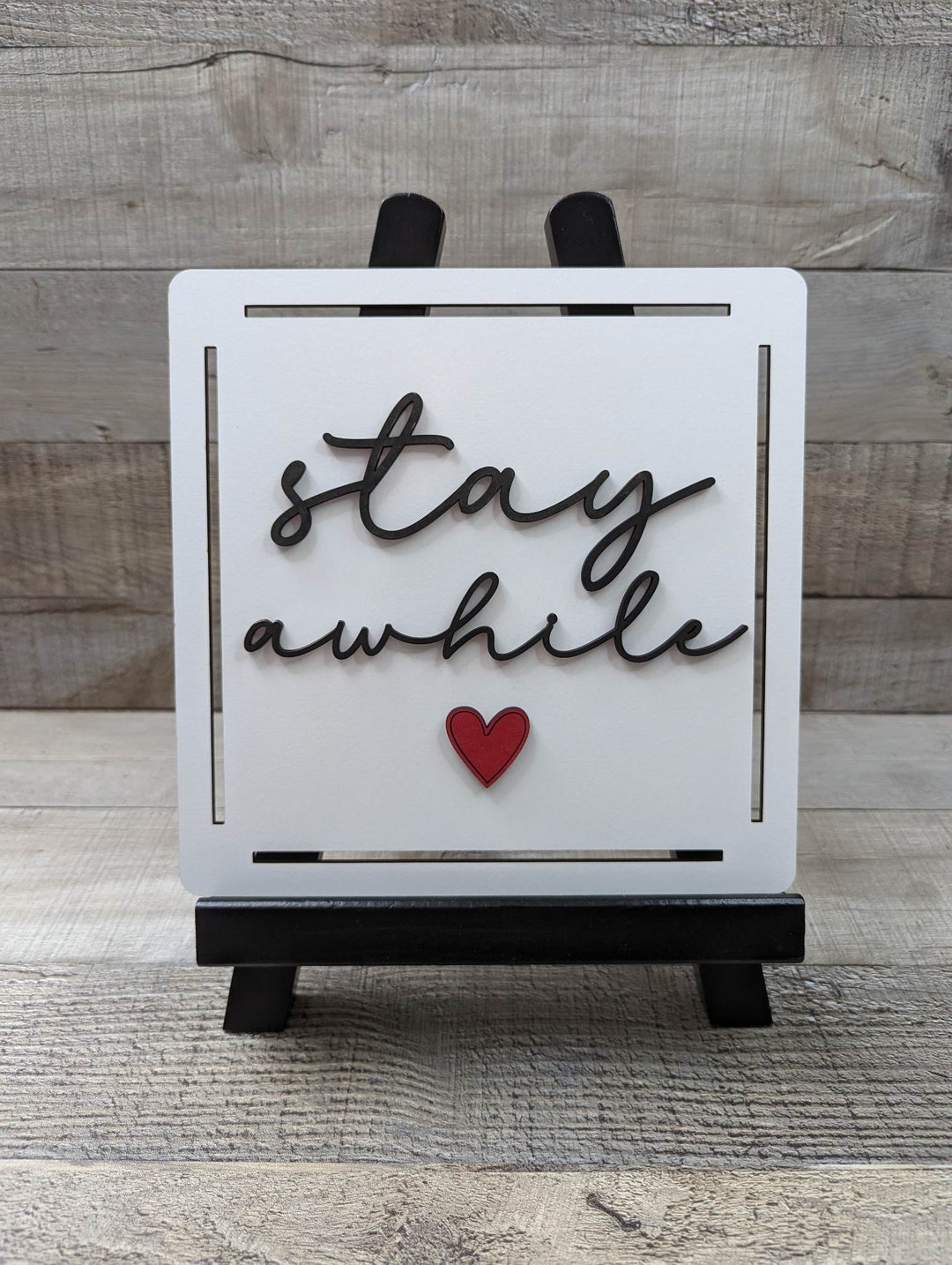 Stay Awhile SVG Mini Sign Laser Ready Edge Cutouts Layered Words Home ...