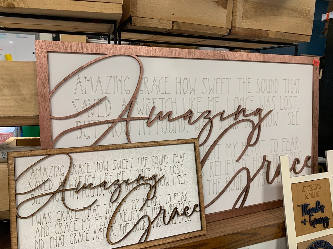 Amazing Grace SVG Digital File GLOWFORGE Laser Ready - Etsy