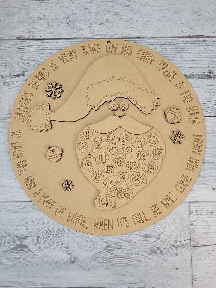 Santa's Beard Advent Calendar SVG File Holiday Spirit - Etsy