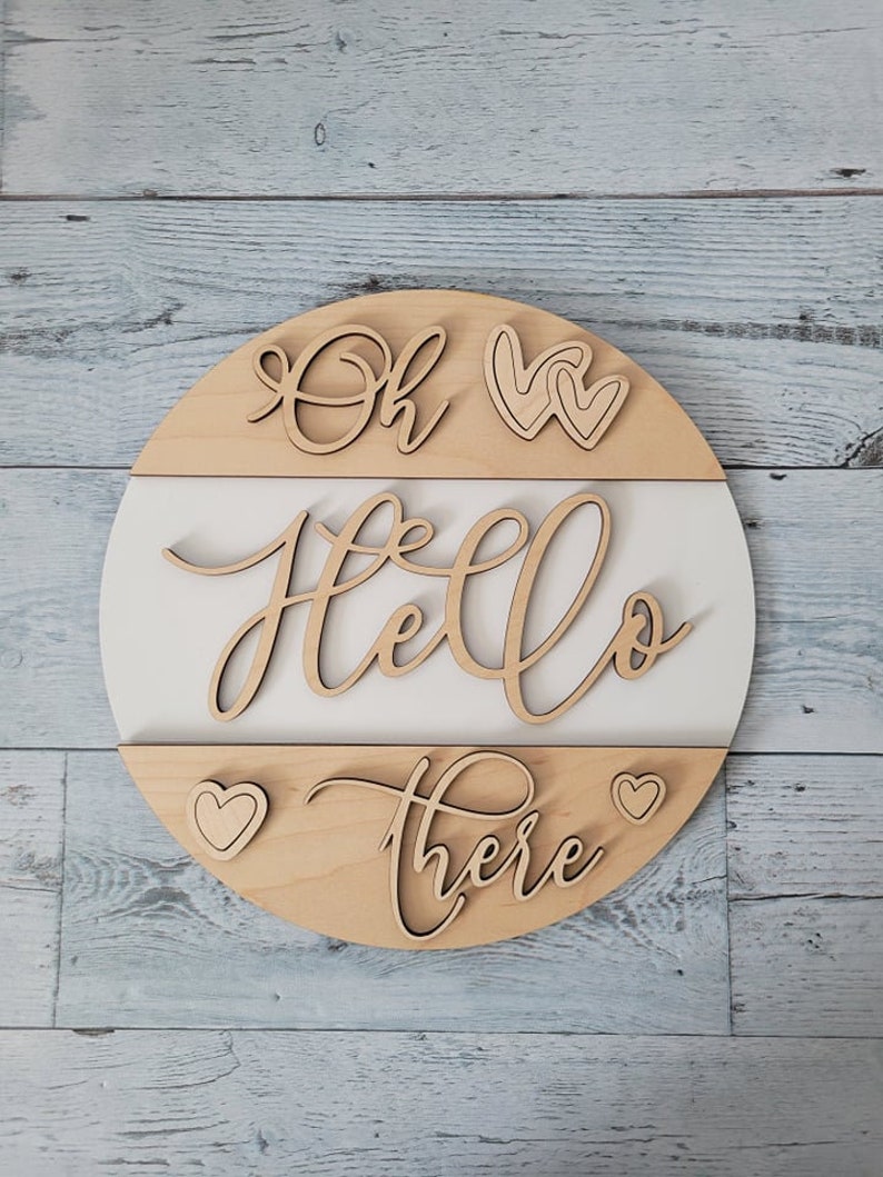 Oh Hello There Round Door Hanger SVG Laser File Glowforge Ready Love - Etsy