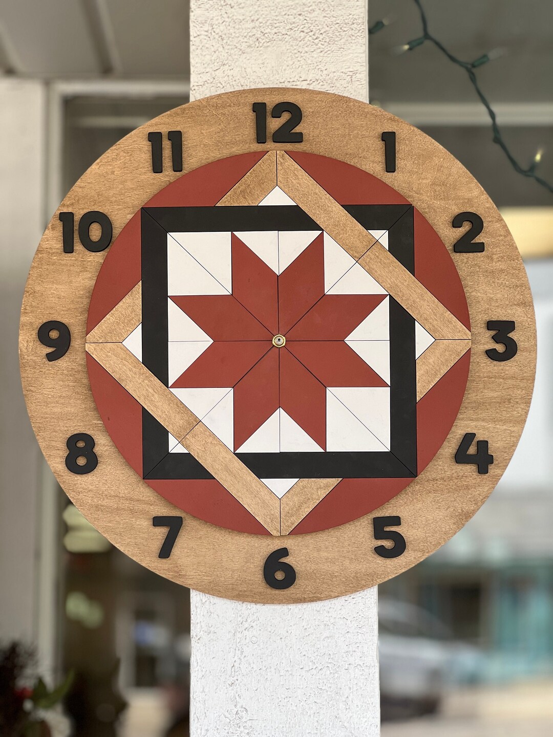 Barn Quilt Clock Laser Ready SVG File (large Bed Lasers) 16-18" - Etsy