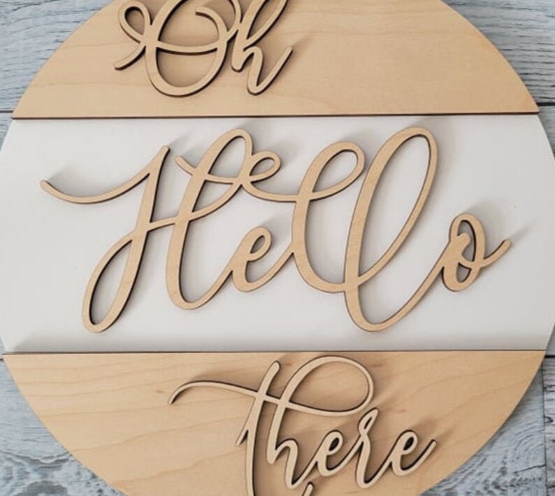 Oh Hello There Round Door Hanger SVG Laser File Glowforge Ready Love - Etsy