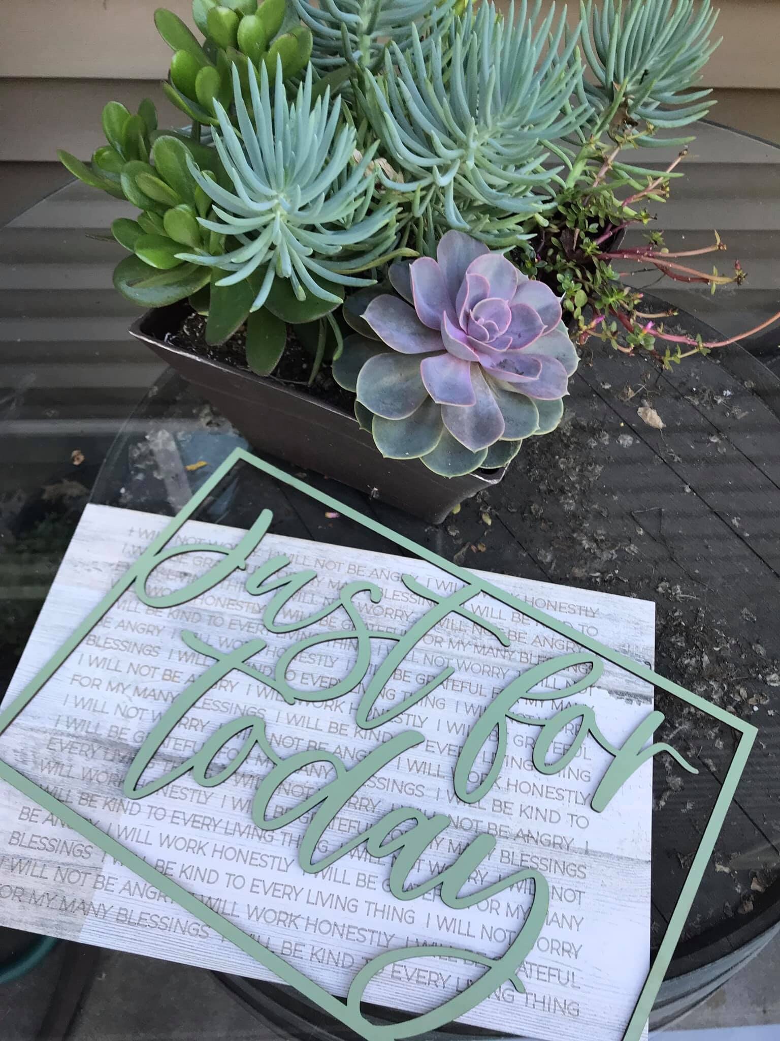Just for Today SVG Laser Ready Glowforge File Reiki Signs - Etsy
