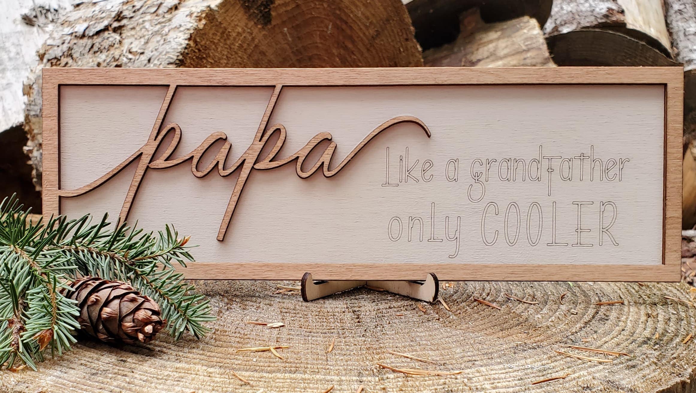 Set of 4 Grandpa Signs SVG File Laser Ready Glowforge - Etsy