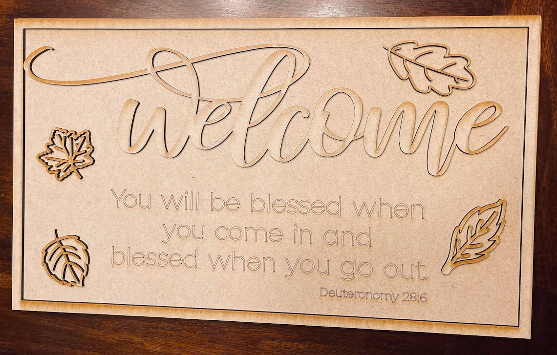 Welcome Laser Ready SVG Blessed When You Go in and Blessed | Etsy