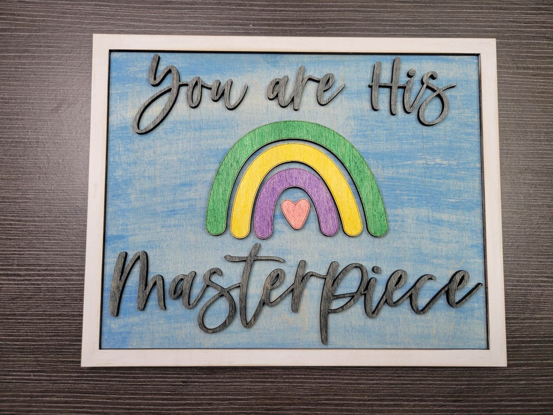 You Are His Masterpiece Rainbow God SVG Laser Ready File Spiritual Home ...