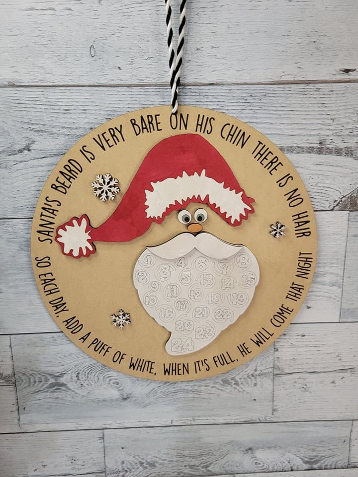 Santa's Beard Advent Calendar SVG File Holiday Spirit - Etsy