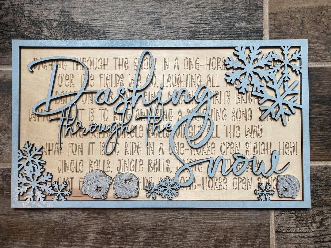 Jingle Bells Dashing Through the Snow SVG Laser Ready Christmas Carol ...