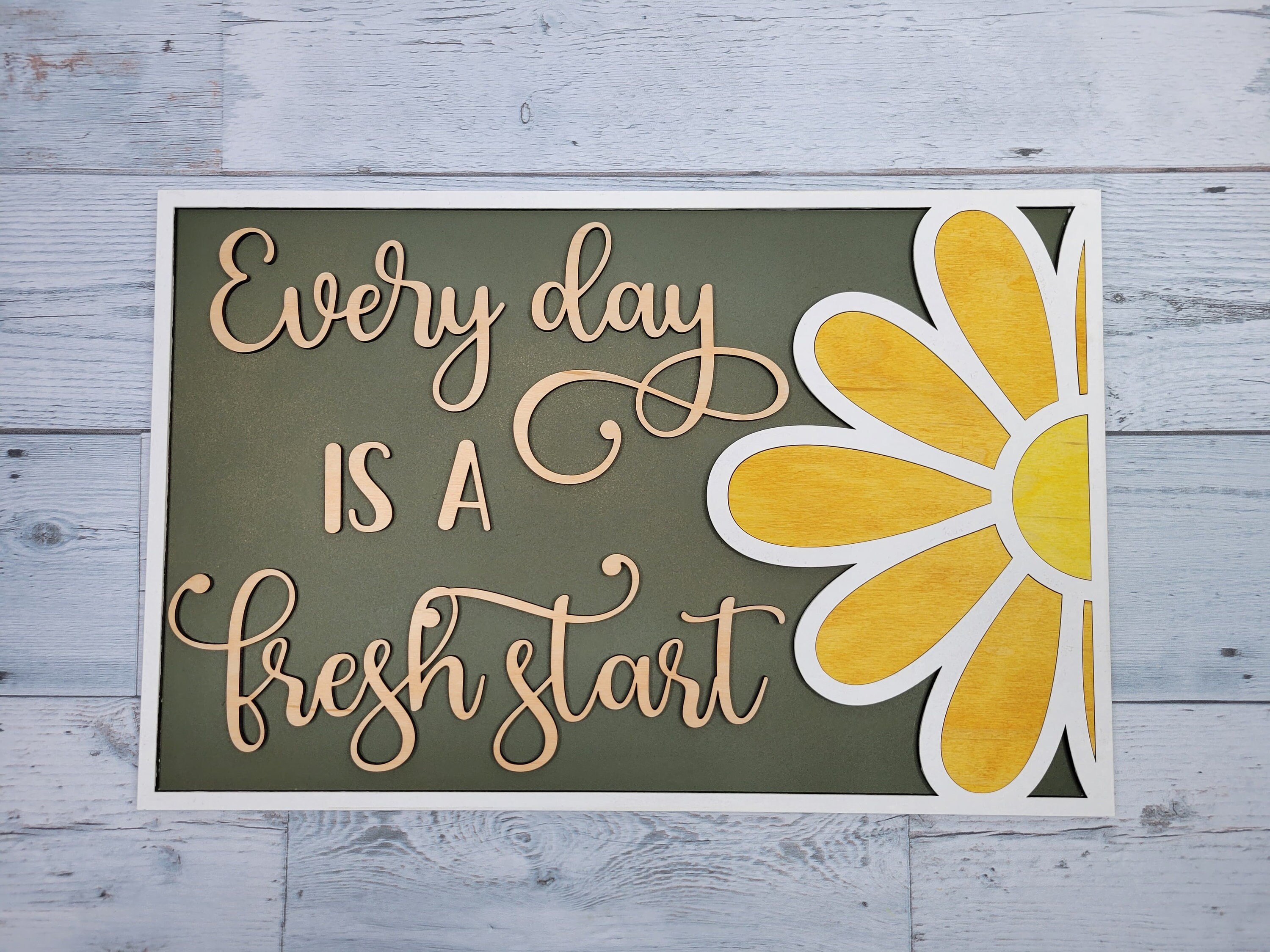 Every Day is a Fresh Start SVG Laser Ready File DIY Daisy Sign - Etsy