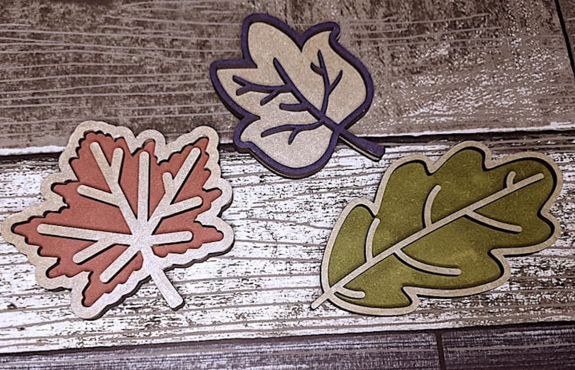 Layered Fall Leaves Laser Ready SVG Glowforge Autumn Halloween | Etsy