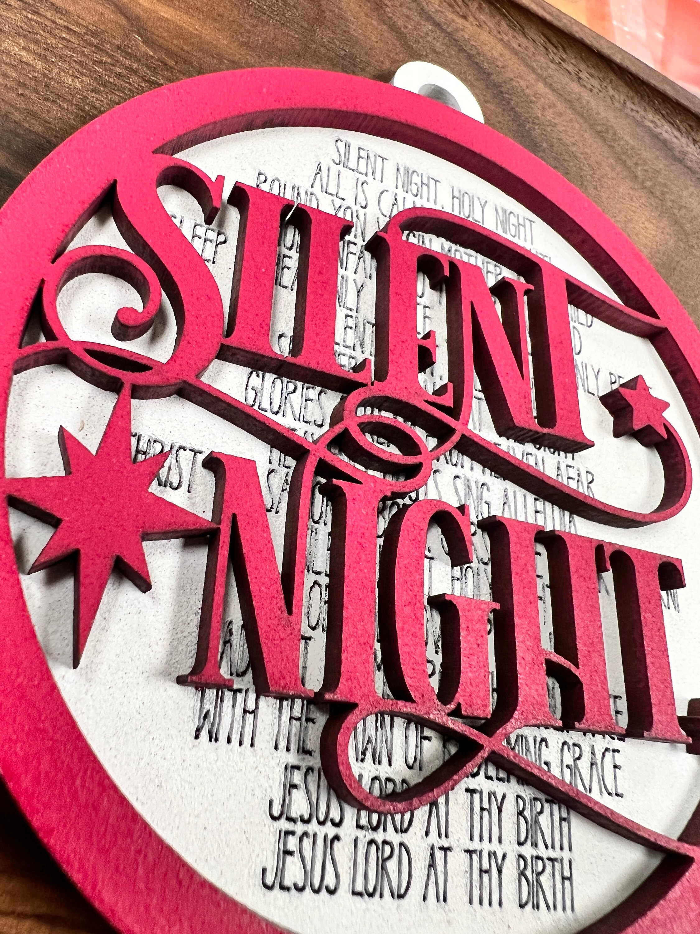 Silent Night Ornament SVG Digital File GLOWFORGE Laser Ready - Etsy
