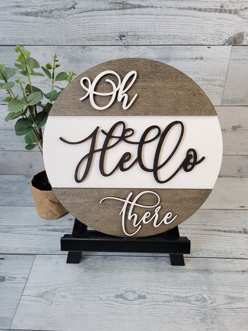 Oh Hello There Round Door Hanger SVG Laser File Glowforge Ready Love - Etsy