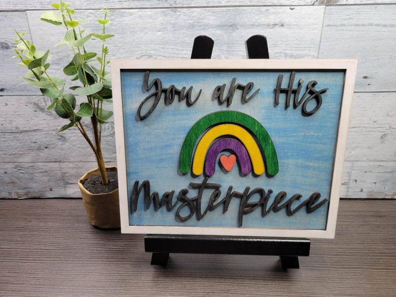 You Are His Masterpiece Rainbow God SVG Laser Ready File Spiritual Home ...