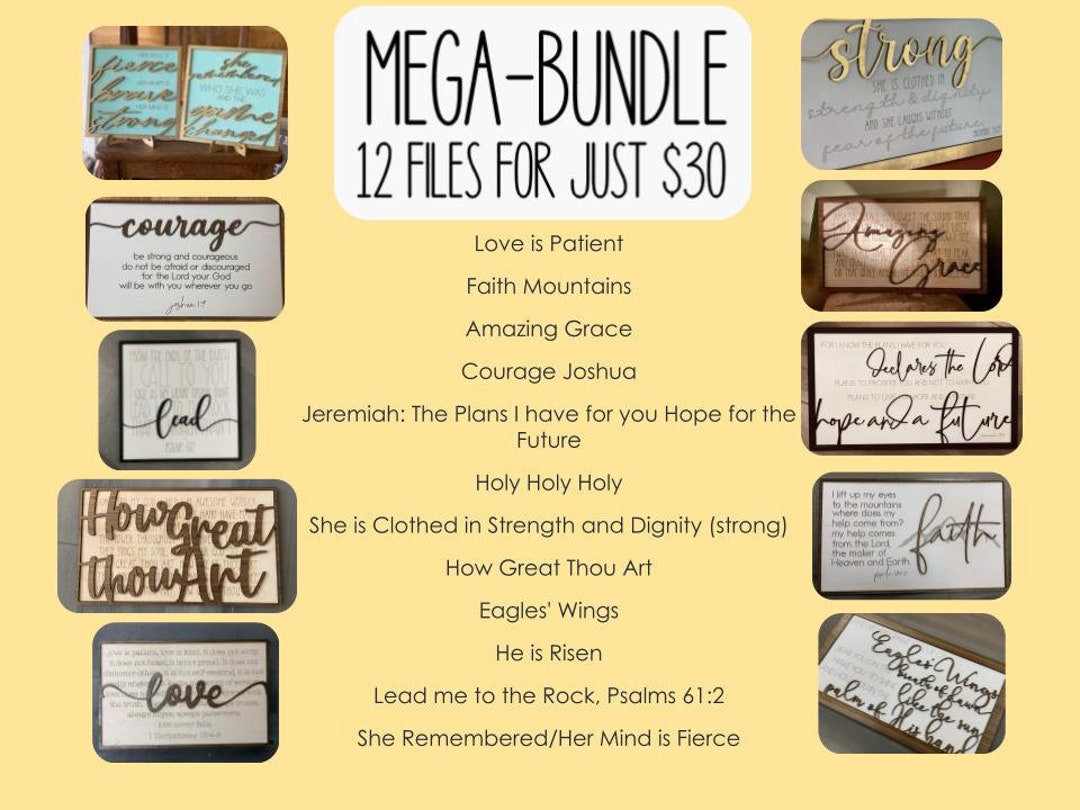 Mega Bundle Scripture Religious SVG Glowforge Laser Files - Etsy