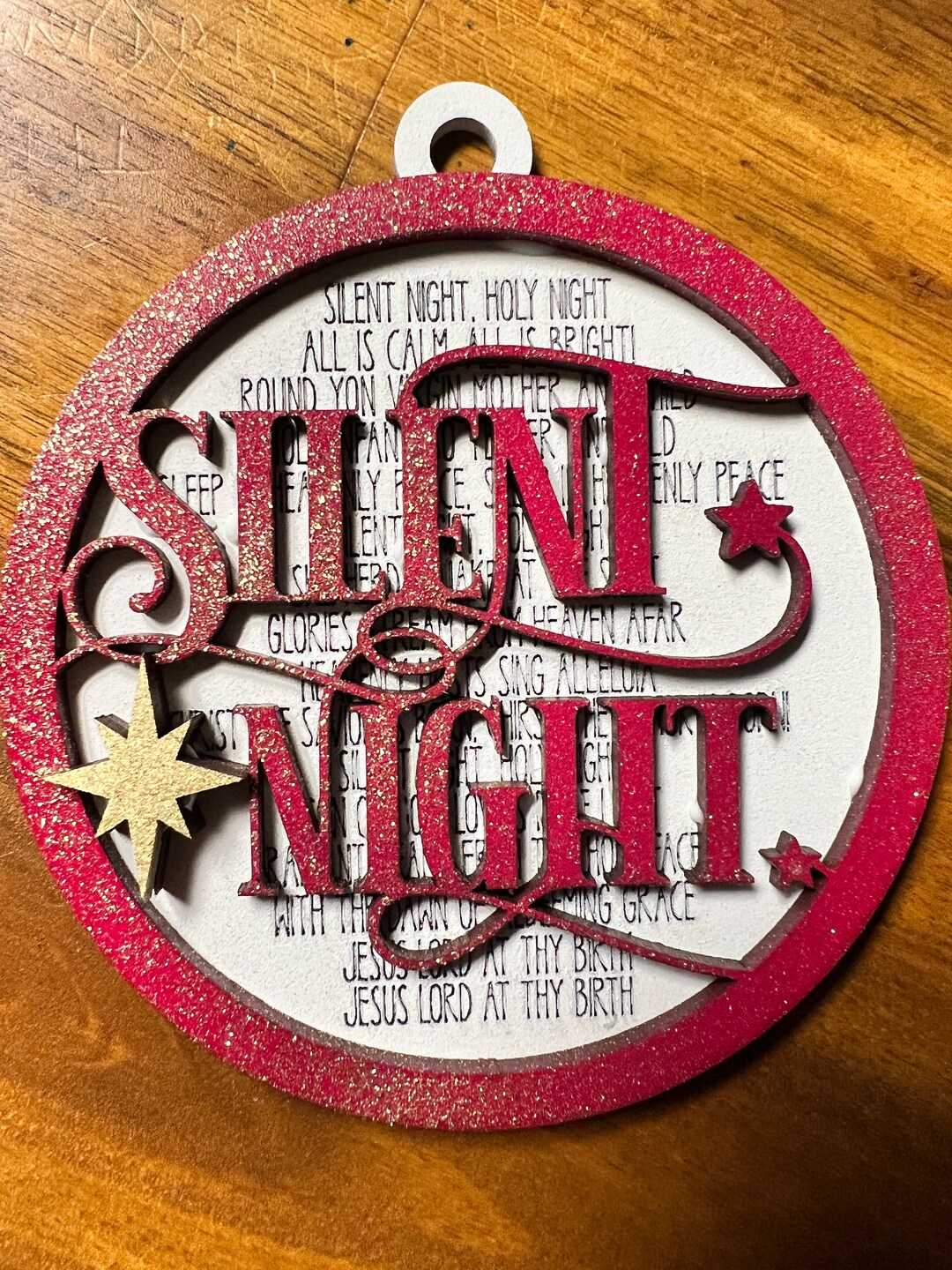 Silent Night Ornament SVG Digital File GLOWFORGE Laser Ready Christmas ...