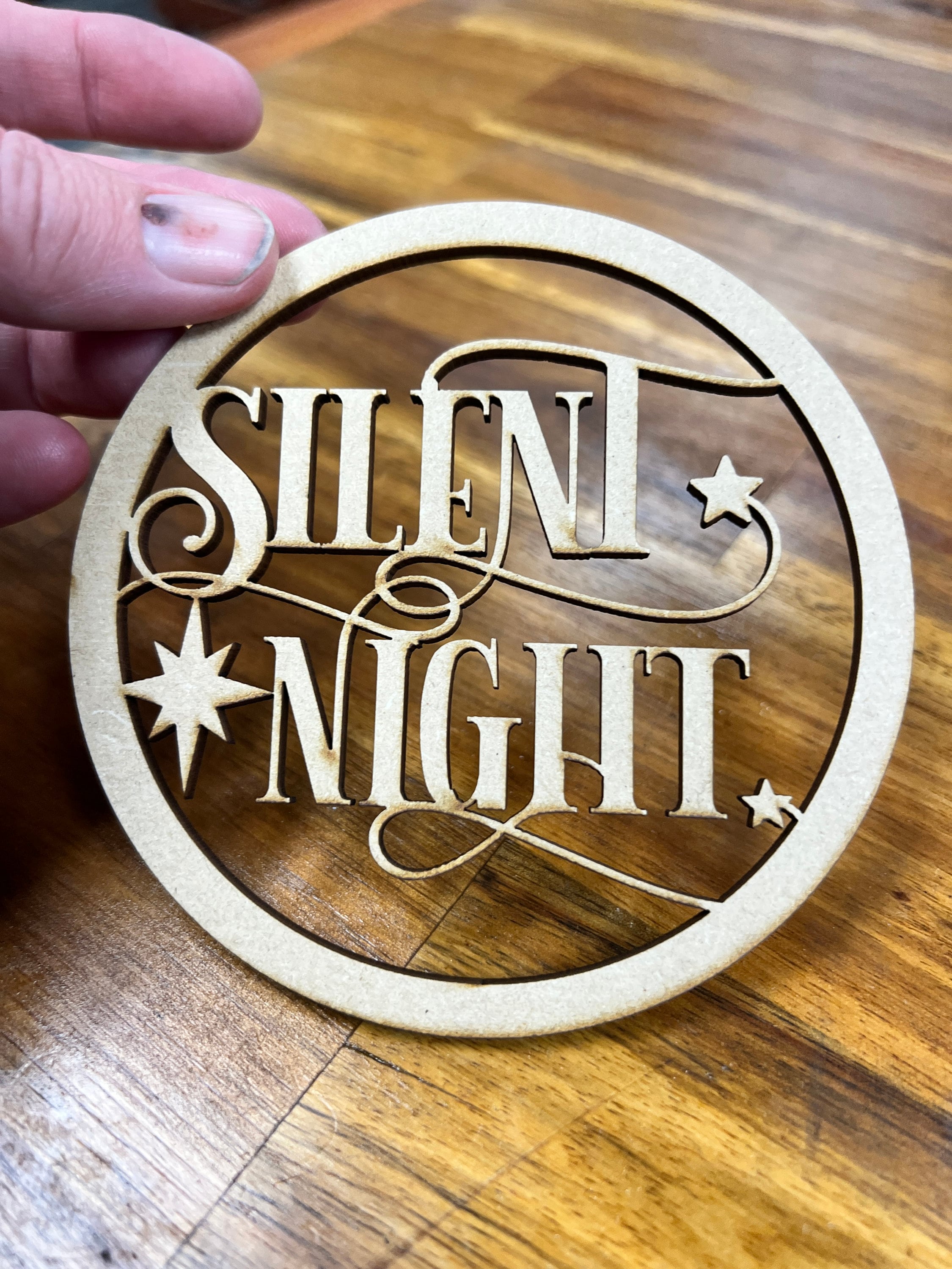 Silent Night Ornament SVG Digital File GLOWFORGE Laser Ready - Etsy