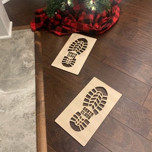 Santa Boot Print Stencil SVG File Holiday Spirit Magic of Christmas - Etsy
