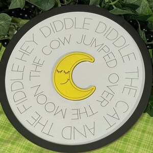 Hey Diddle Diddle Cat and the Fiddle SVG Nursery Round Laser Engraved ...