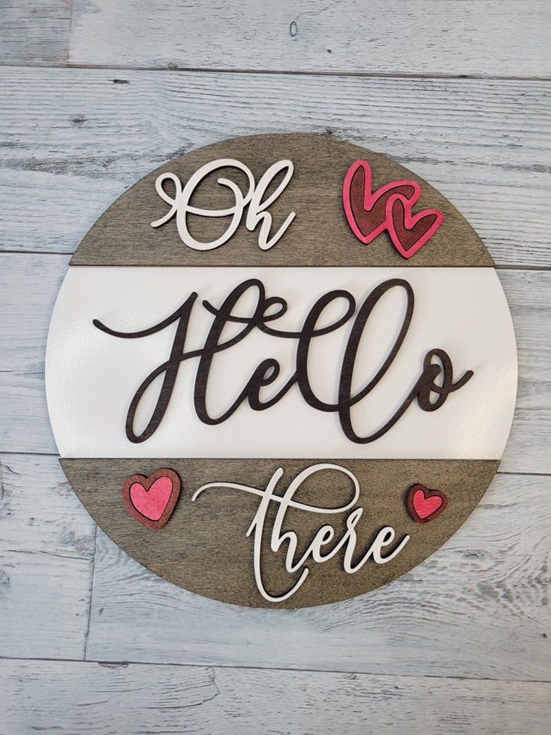 Oh Hello There Round Door Hanger SVG Laser File Glowforge Ready Love - Etsy