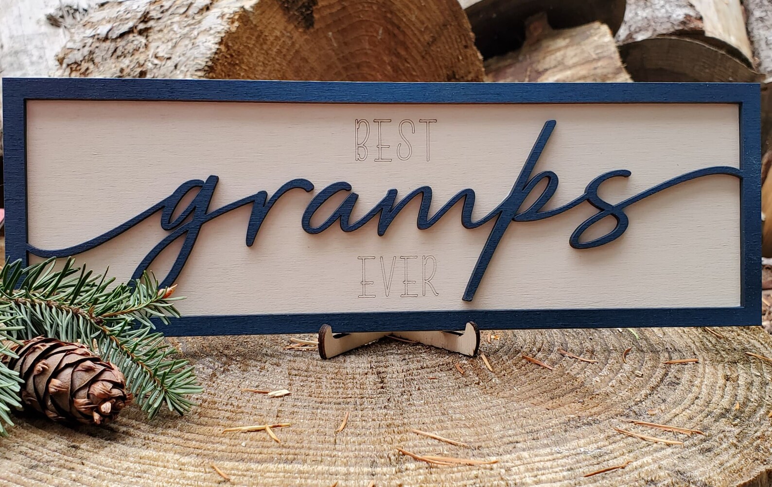 Set of 4 Grandpa Signs SVG File Laser Ready Glowforge | Etsy