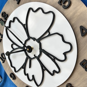 Clock SVG Digital FILE Wildflower (large Laser File) Laser Cut Wood ...