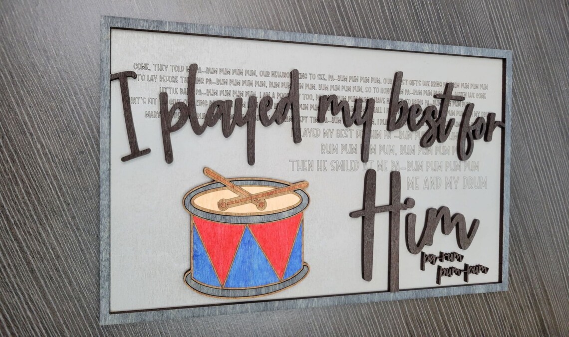 Little Drummer Boy SVG Christmas Carol Laser Ready Home Decor - Etsy