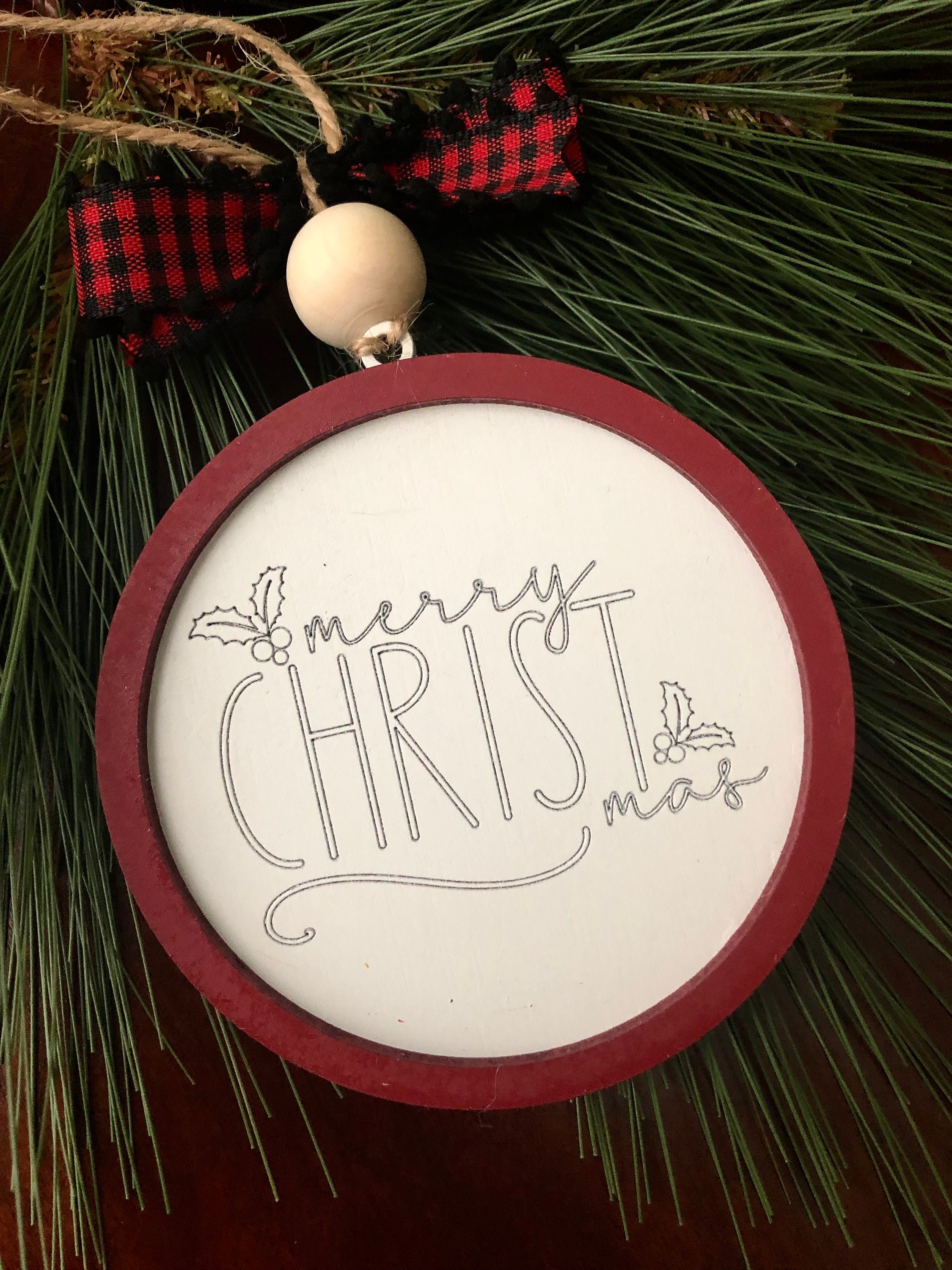 Christmas Ornament SVG Files Jesus Fun Farmhouse Laser Cut Set of 4 or ...