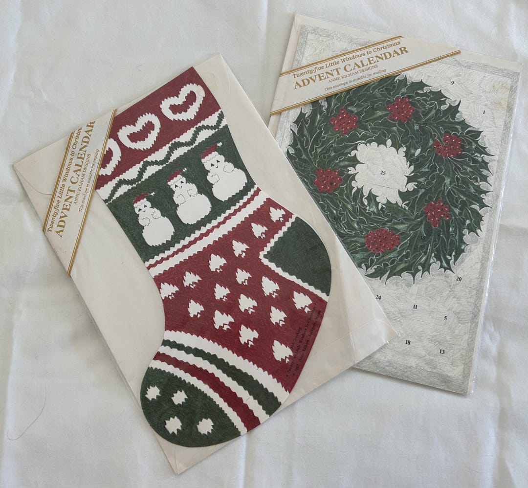 Two Vintage Advent Calendars From Anne Kilham Designs - Etsy