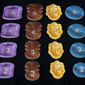 KARUBA Temple Treasures, (16x) Tokens for Board Game (unofficial ...